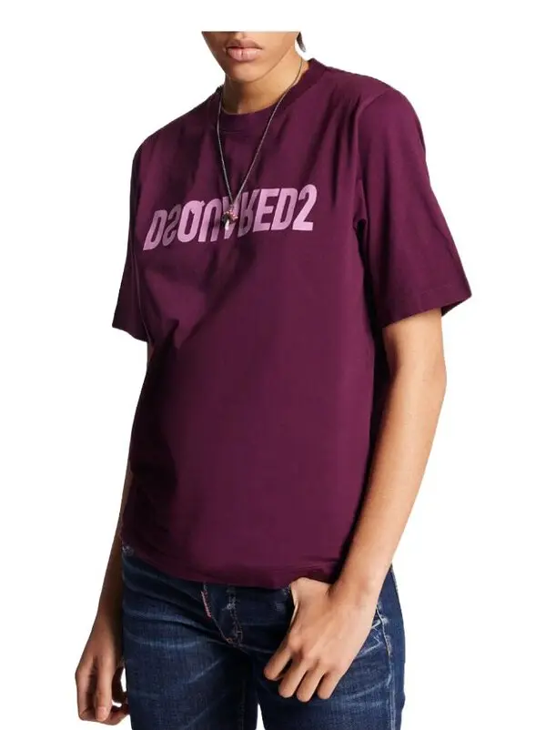 Dsquared2 Reverse Logo" Short Sleeve T-shirt - Red