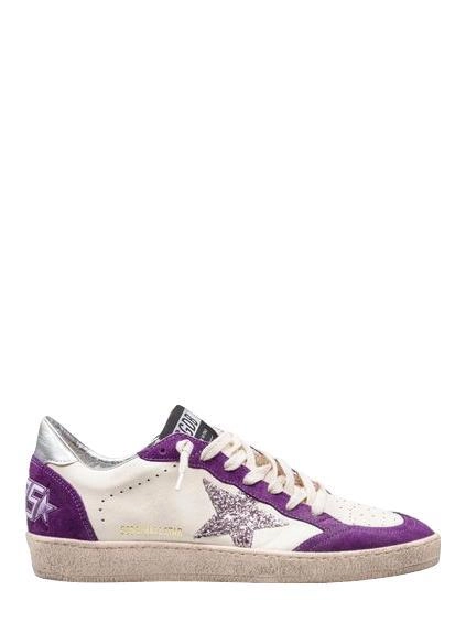 GOLDEN GOOSE Ballstar Glittered Sneakers - Nude