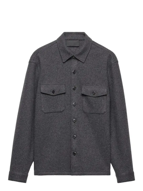 Prada Wool Blend Shirt - Anthracite Gray