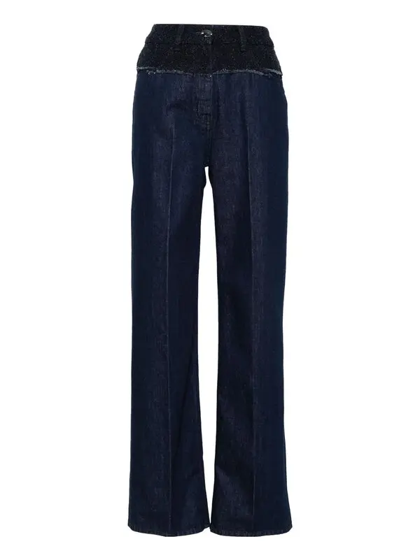 Givenchy Paneled Straight-leg Jeans - Indigo