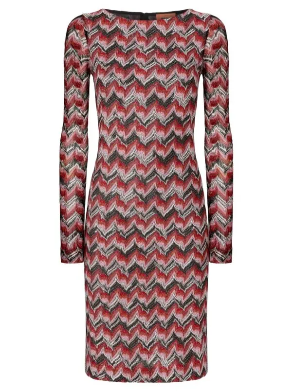 Missoni Boat Neck Dress With Lamé Thread Knit - Multicolor