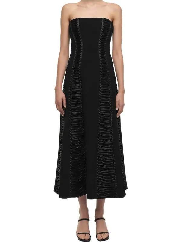 Simkhai Dennison Off-shoulder Midi Dress - Black