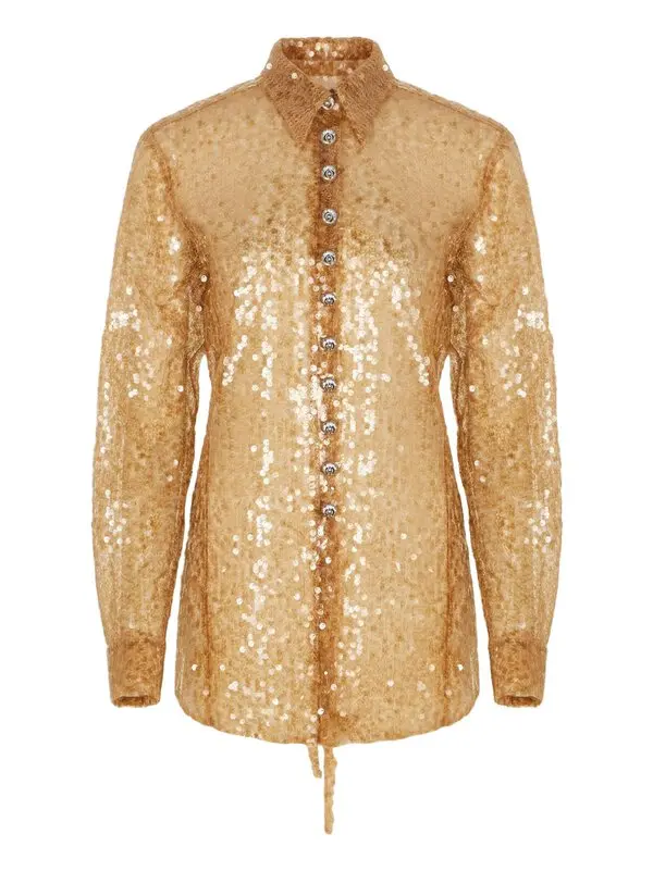 Rabanne Sequin-embroidered Shirt - Amber