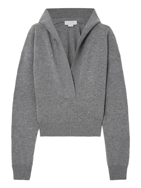 Stella McCartney Hooded Cropped Jumper - Gray