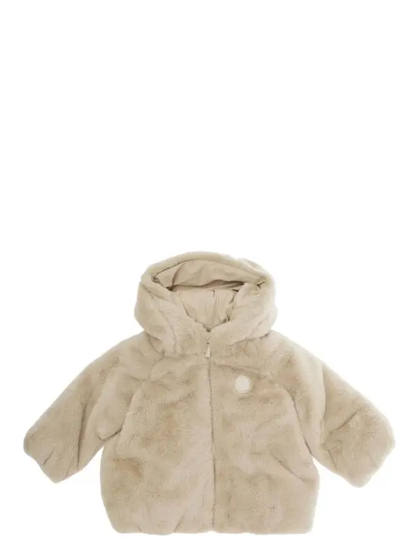 Emporio Armani Logo Patch Hooded Jacket - Beige