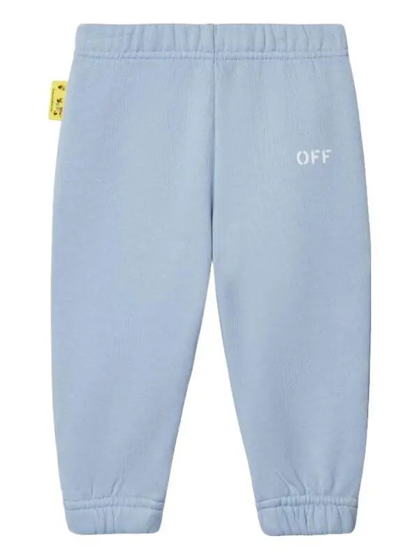 Off-White Off Stamp Cotton Tracksuit Bottoms - Light Blue