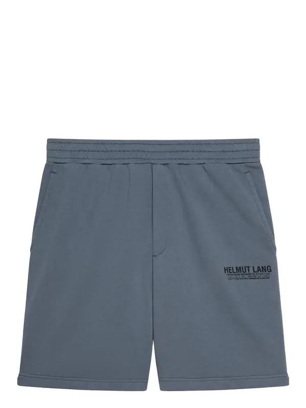 Helmut Lang Elastic Waist Shorts With Logo Detail - Slate Blue