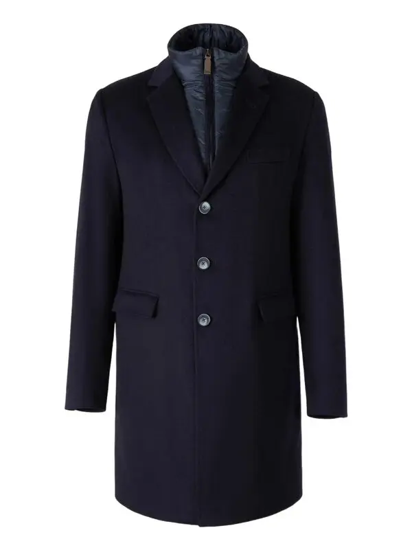 Herno Detachable Lining Buttoned Coat - Black
