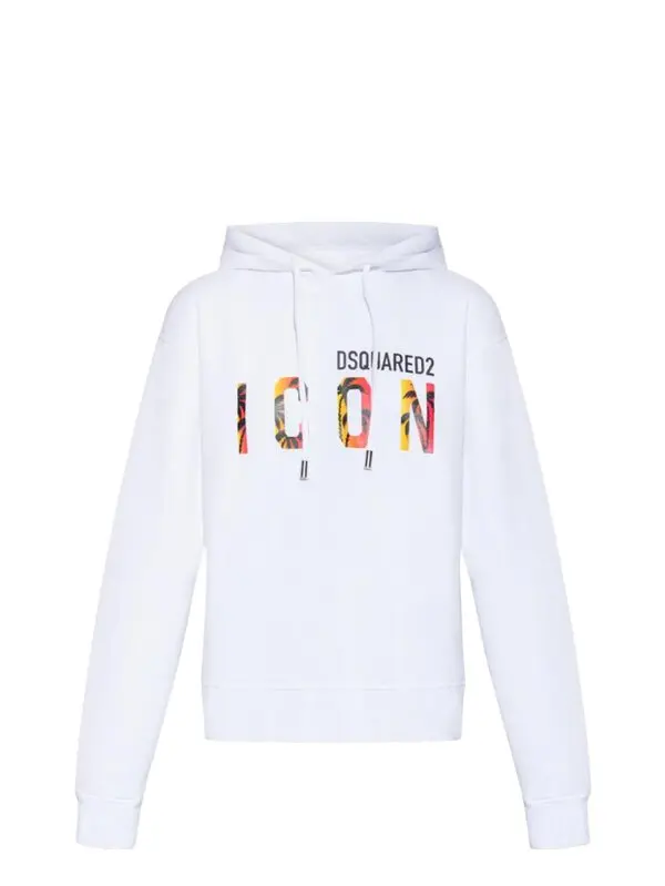 Dsquared2 Long-sleeved Drawstring Hoodie - White