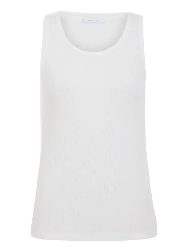 Rabanne Logo Embroidered Tank Top - White