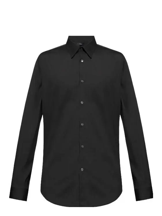 Theory Sylvain Cotton Shirt - Black