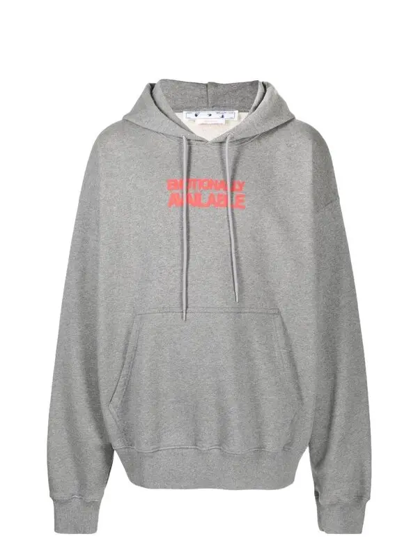 Off-White Arrows-motif Drawstring Hoodie - Gray