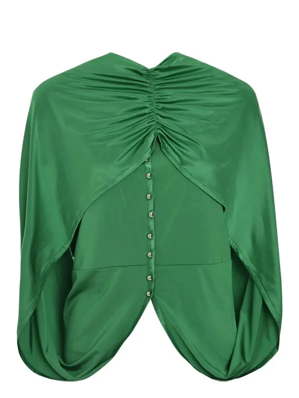 Rabanne Satin Blouse - Emerald Green