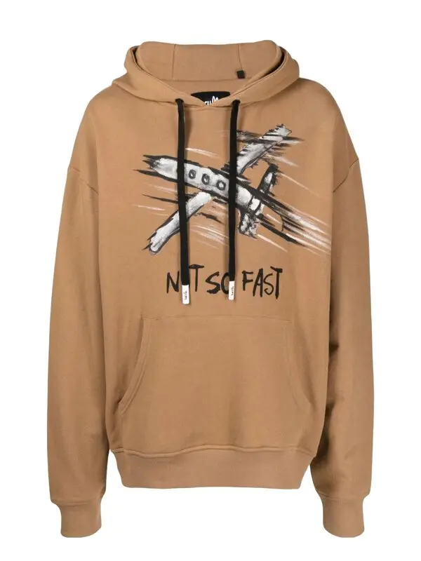 HACULLA. Printed Hoodie - Camel Brown