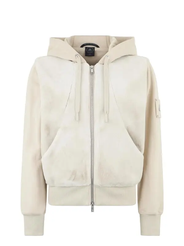Moose Knuckles Rosylyn Zip-up Hoodie - Alabaster Color