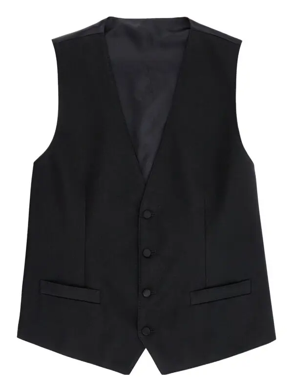 Dolce & Gabbana Single-breasted V-neck Gilet - Black