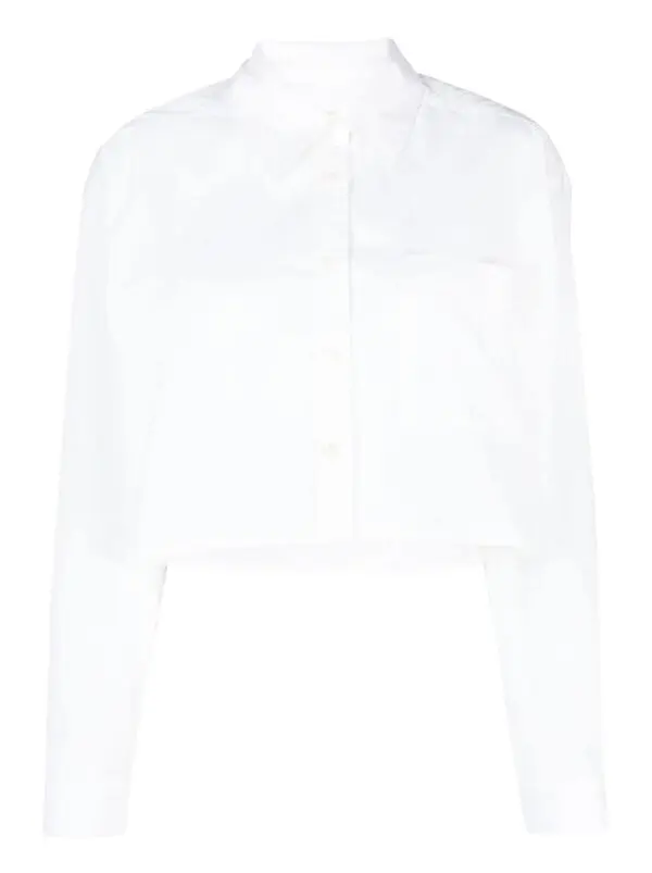 Ba&sh Long-sleeve Cropped Shirt - Optical White