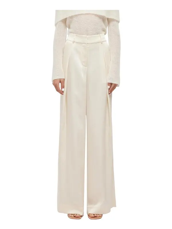 Simkhai Mercer Satin Trousers - White