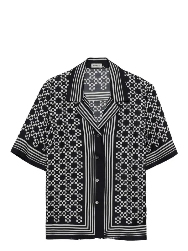 Simkhai Koda Satin Shirt - Black