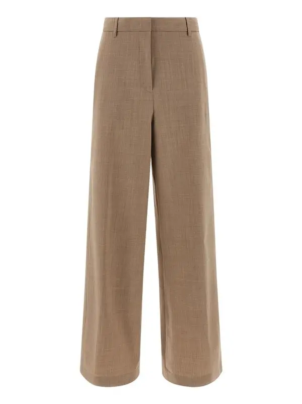 Fabiana Filippi Cool Wool Straight Leg Trousers - Beige