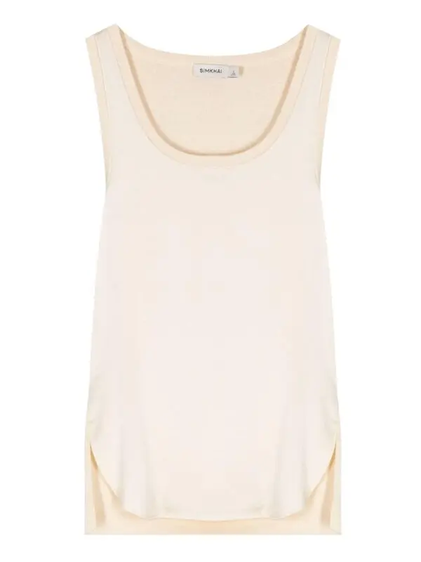 Simkhai Faro Ribbed Paneled Tank Top - Ecru