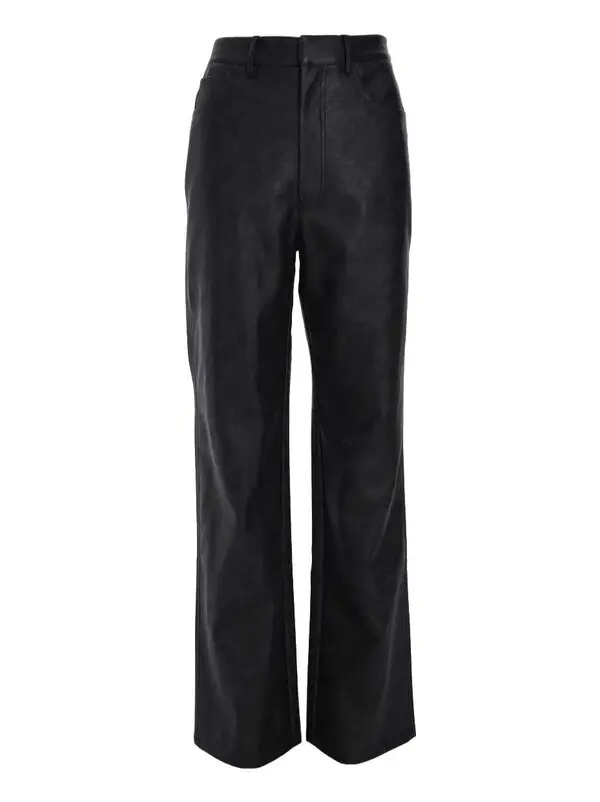 ROTATE BY BIRGER CHRISTENSEN Textured Straight Leg Trousers - Black
