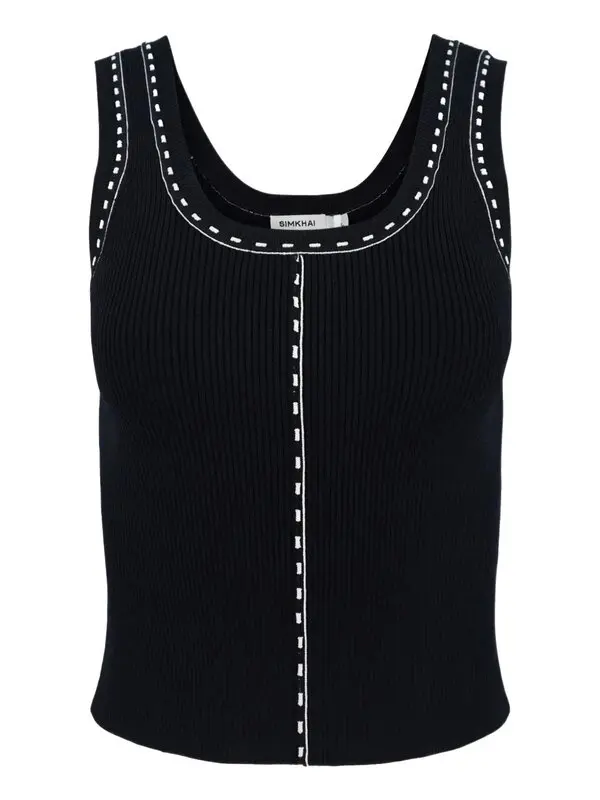 Simkhai Nailah Stitch-detail Knitted Top - Black