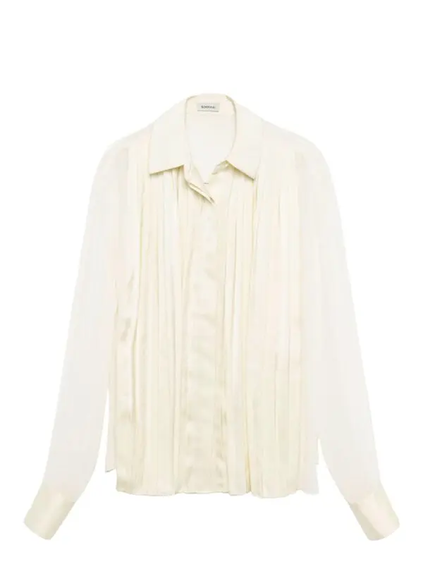 Simkhai Vinka Pleated-front Blouse - Ivory