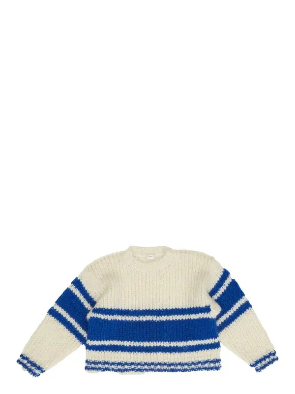 Celine Striped Chunky Mohair And Wool Crew Neck Sweater - Nude