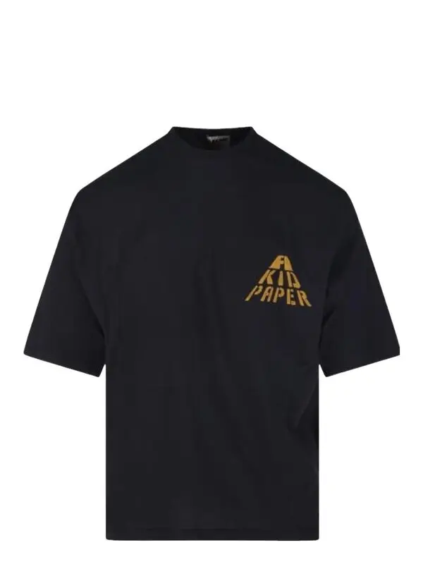 A PAPER KID Logo Cotton T-shirt - Black