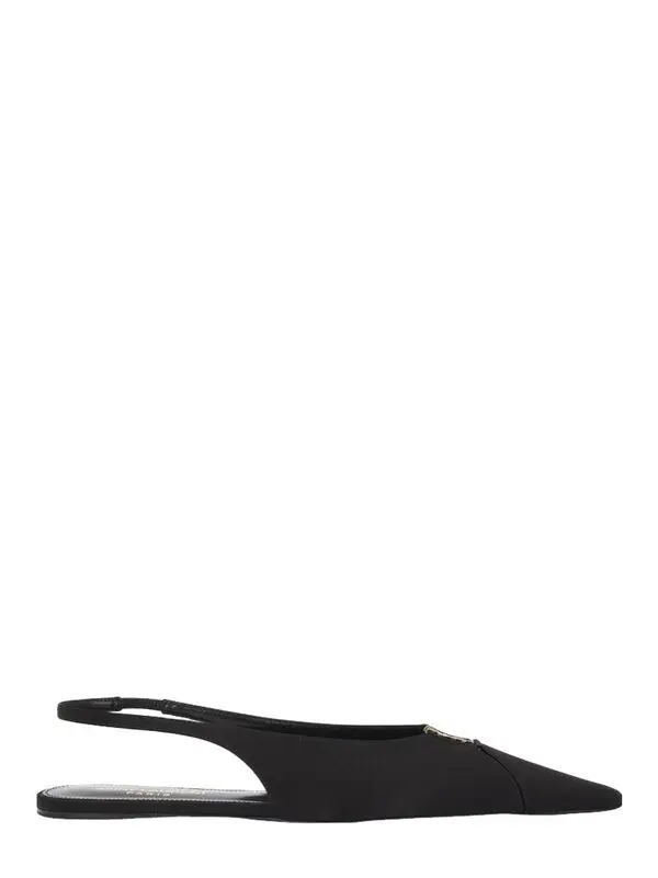 Saint Laurent Pointed Flat Slingback Sandals - Black