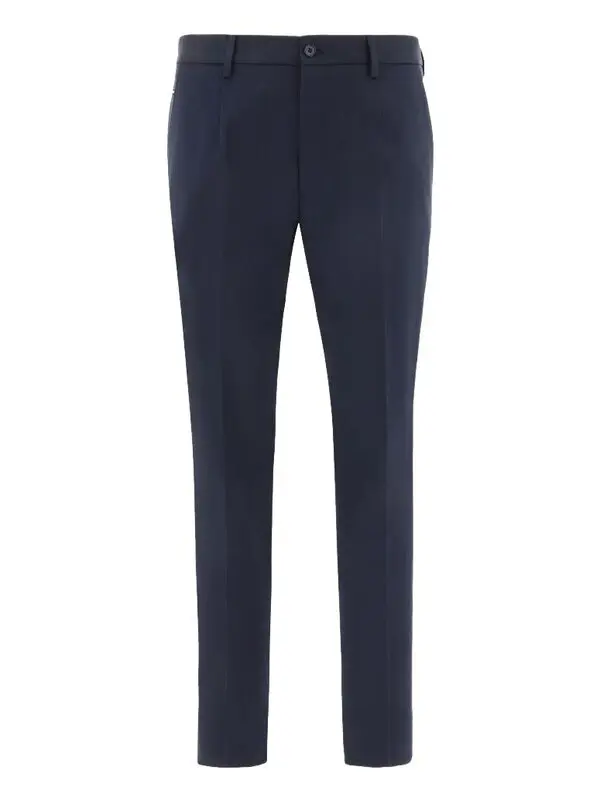 Dolce & Gabbana Tailored Trousers With Logo Patch - Black