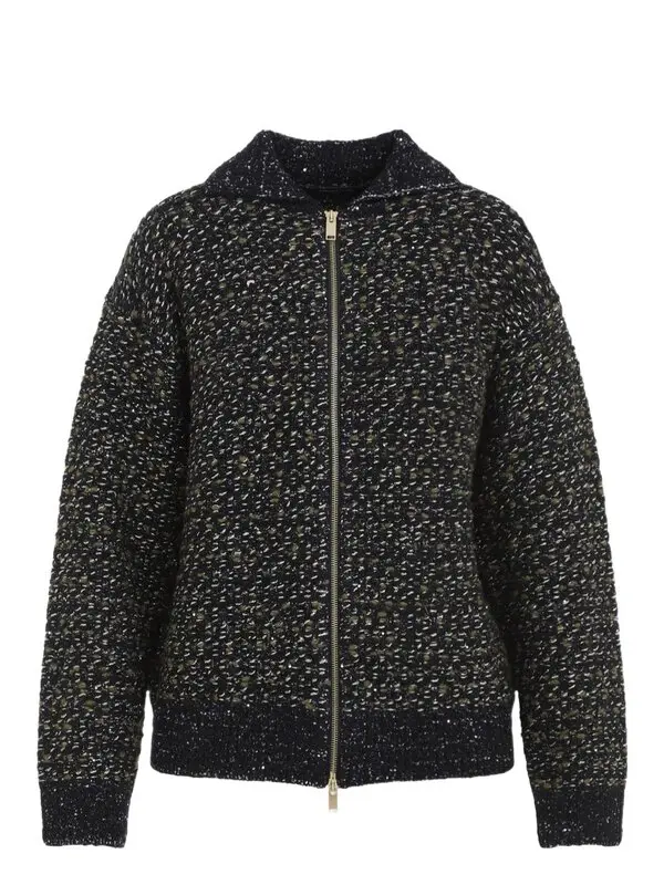 Fabiana Filippi Textured Zip-up Long Sleeve Jacket - Blu