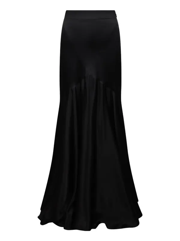 Nina Ricci Satin Mermaid Maxi Skirt - Black