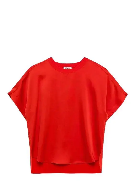 Simkhai Addy Knit-panel T-shirt - Flame