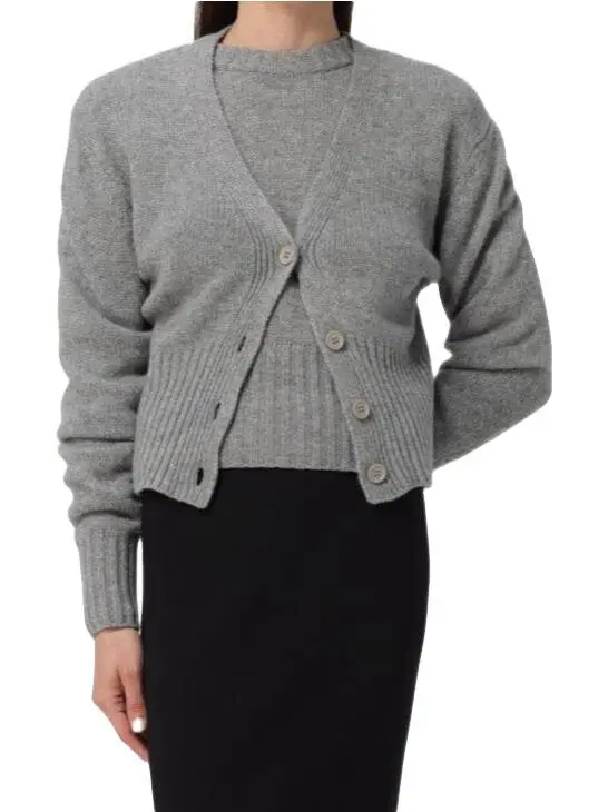 Fabiana Filippi V-neck Knitted Cardigan - Gray
