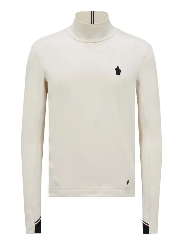 Moncler Polartec Long Sleeve High Collar Jumper - White Ivory