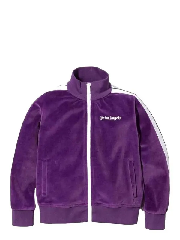 Palm Angels Logo Velour Track Jacket - Purple