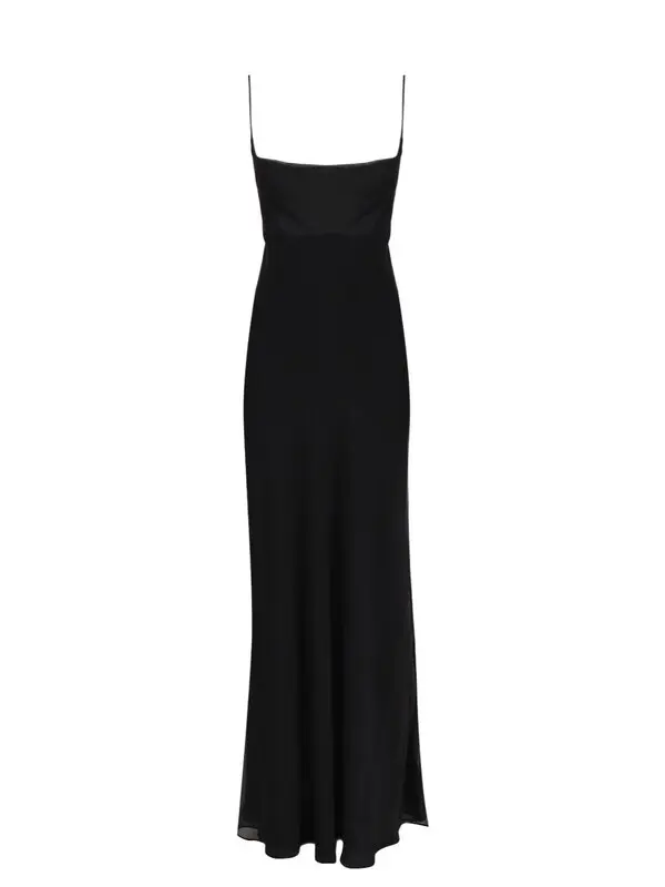 Andamane Hanging Neckline Spaghetti Strap Dress - Black