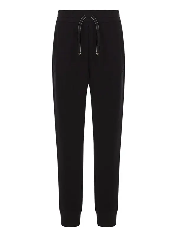 Emporio Armani Drawstring Jersey Track Pants - Black