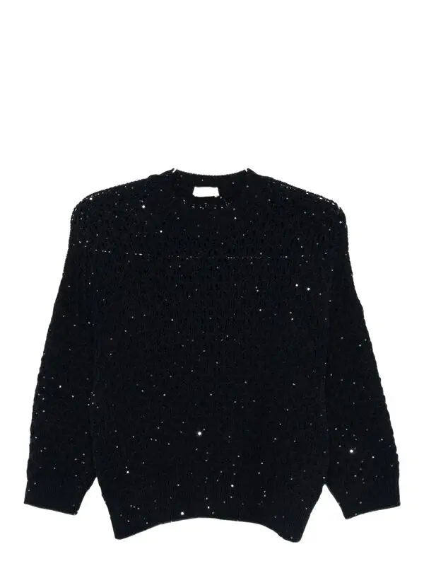 Peserico Sequin-embellished Wool Sweater - Black