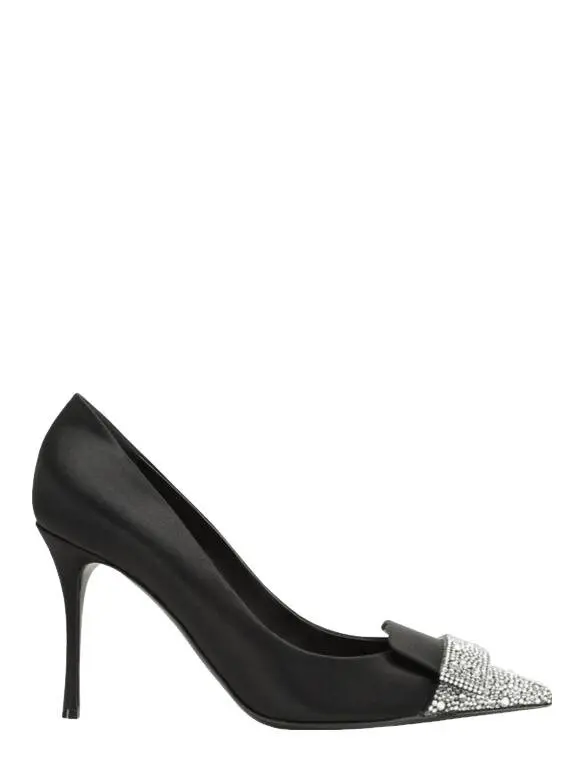 SERGIO ROSSI Pointed Toe Embellished High Heel Pumps - Black