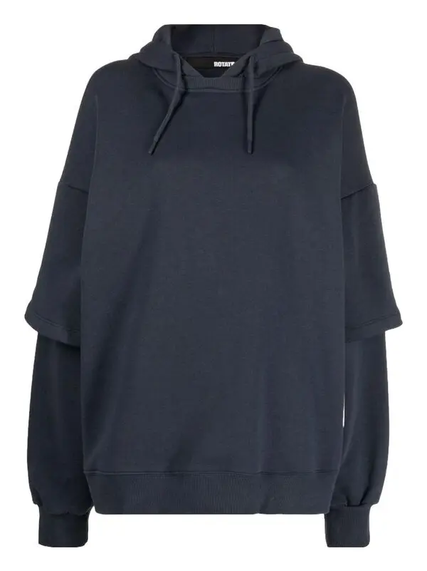 ROTATE BY BIRGER CHRISTENSEN Laminated Hooded Sweater - Black
