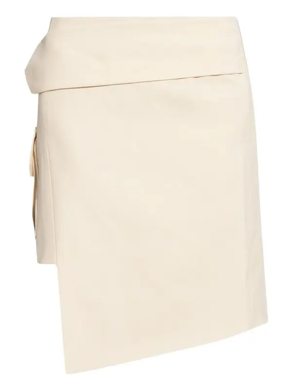 Off-White Asymmetrical Wool Mini Skirt - White