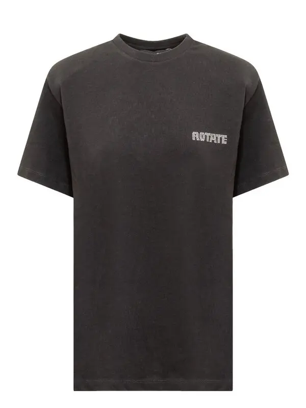 ROTATE BY BIRGER CHRISTENSEN Logo Print Organic Cotton T-shirt - Black