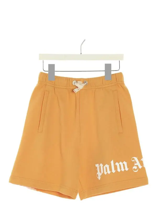 Palm Angels Logo Print Drawstring Shorts - Yellow