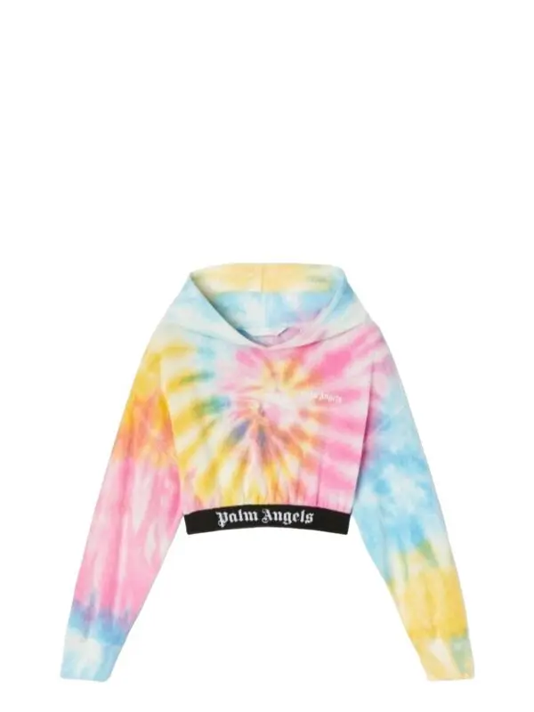 Palm Angels Cropped Tie-dye Hoodie - Multicolor