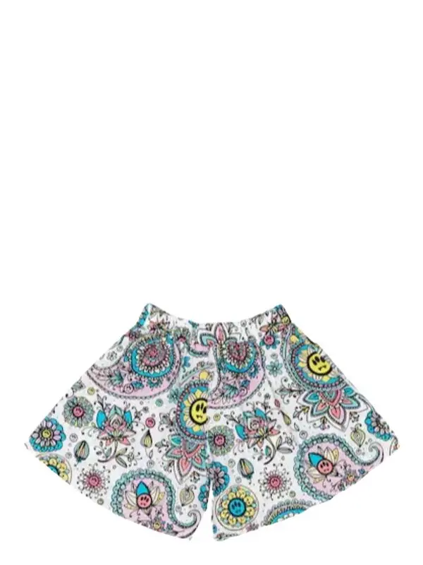 BARROW Paisley-print Elasticated Shorts - Gray