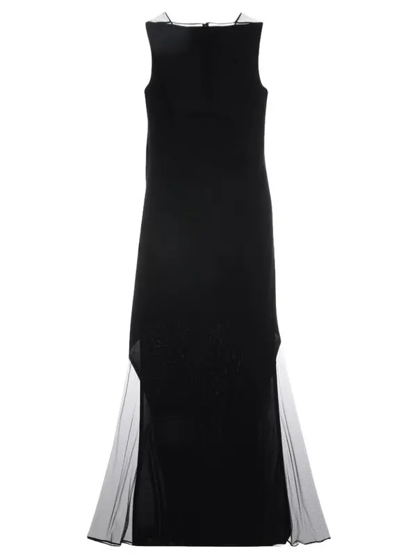 Helmut Lang Sheer-panelled Sleeveless Maxi Dress - Black