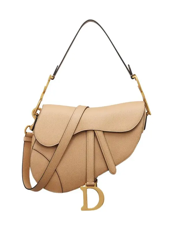 Dior Saddle Bag With Strap - Biscuit